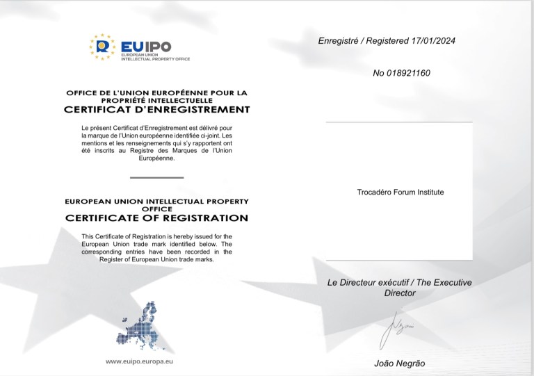 EUIPO registered ! – Trocadéro Forum Institute (TFI)